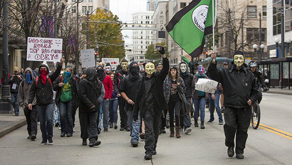 ABD'de 'Anonymous' protesto