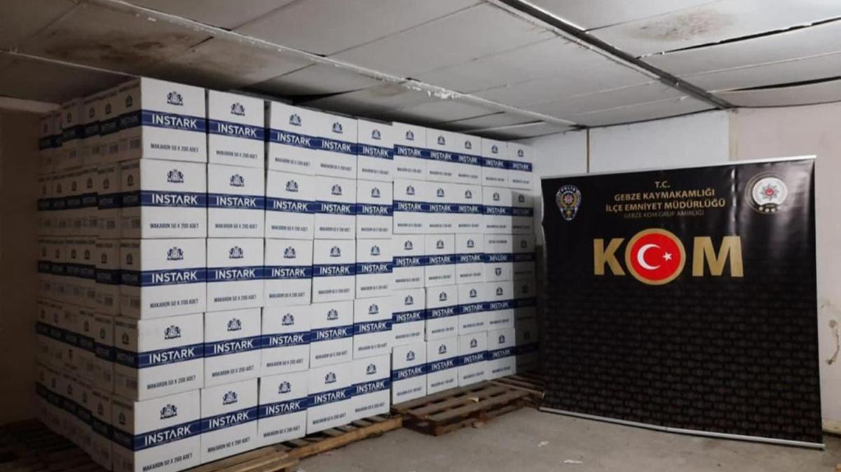 Kocaeli'de polis operasyonlarında 4,5 milyon makaron ele geçirildi